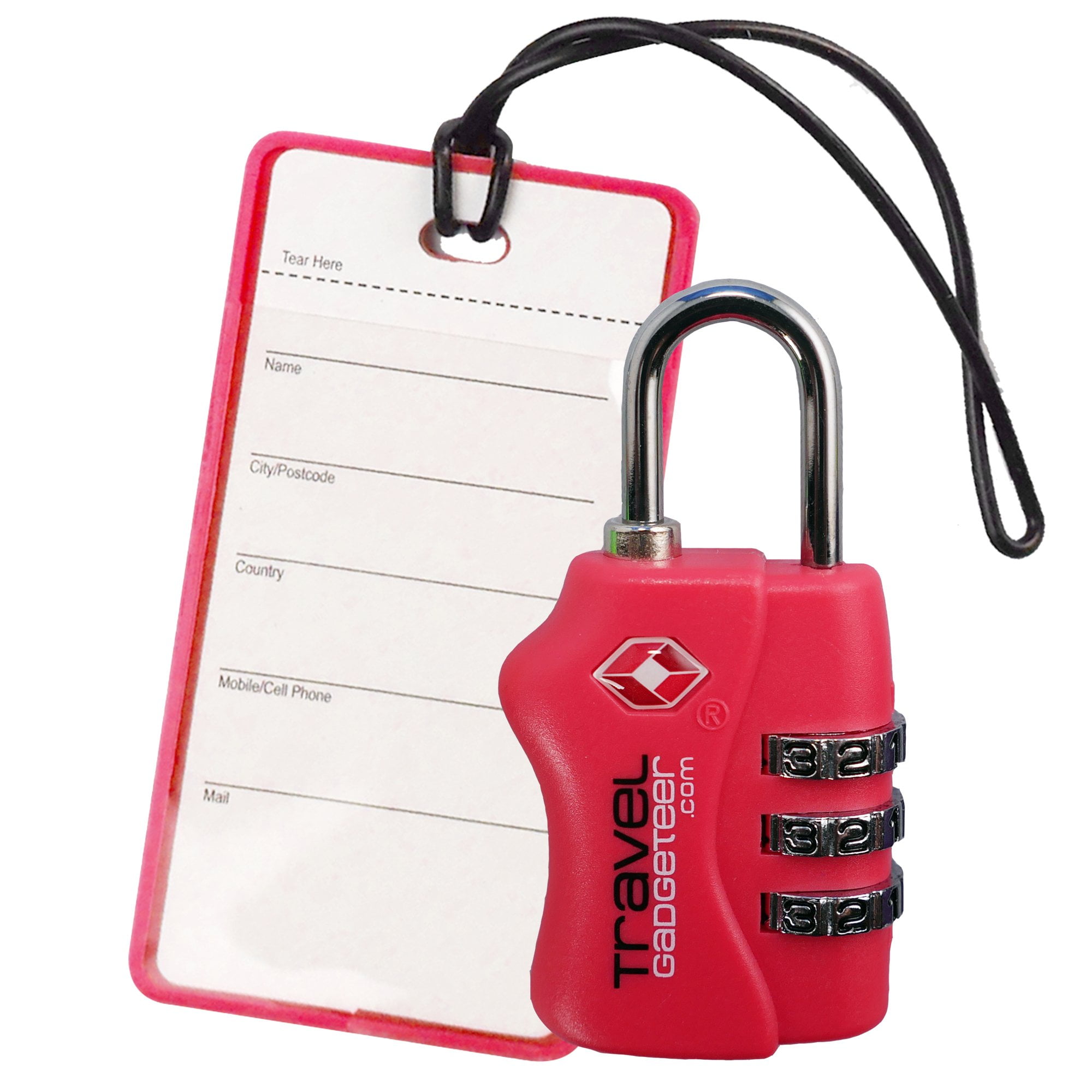 (2-Pack) TSA Luggage Lock + Matching TAG | BRIGHT COLORS Help Easily ...