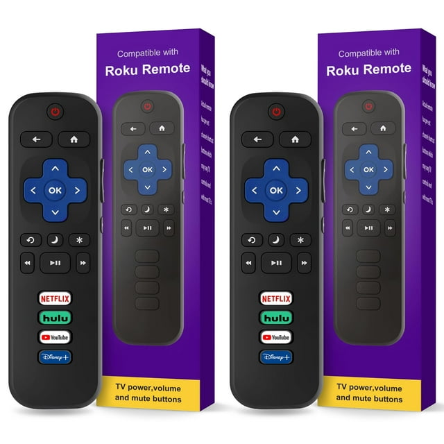 2 Pack TV Remote Control-Pre-Set App Shortcuts-Replacement Remote ...