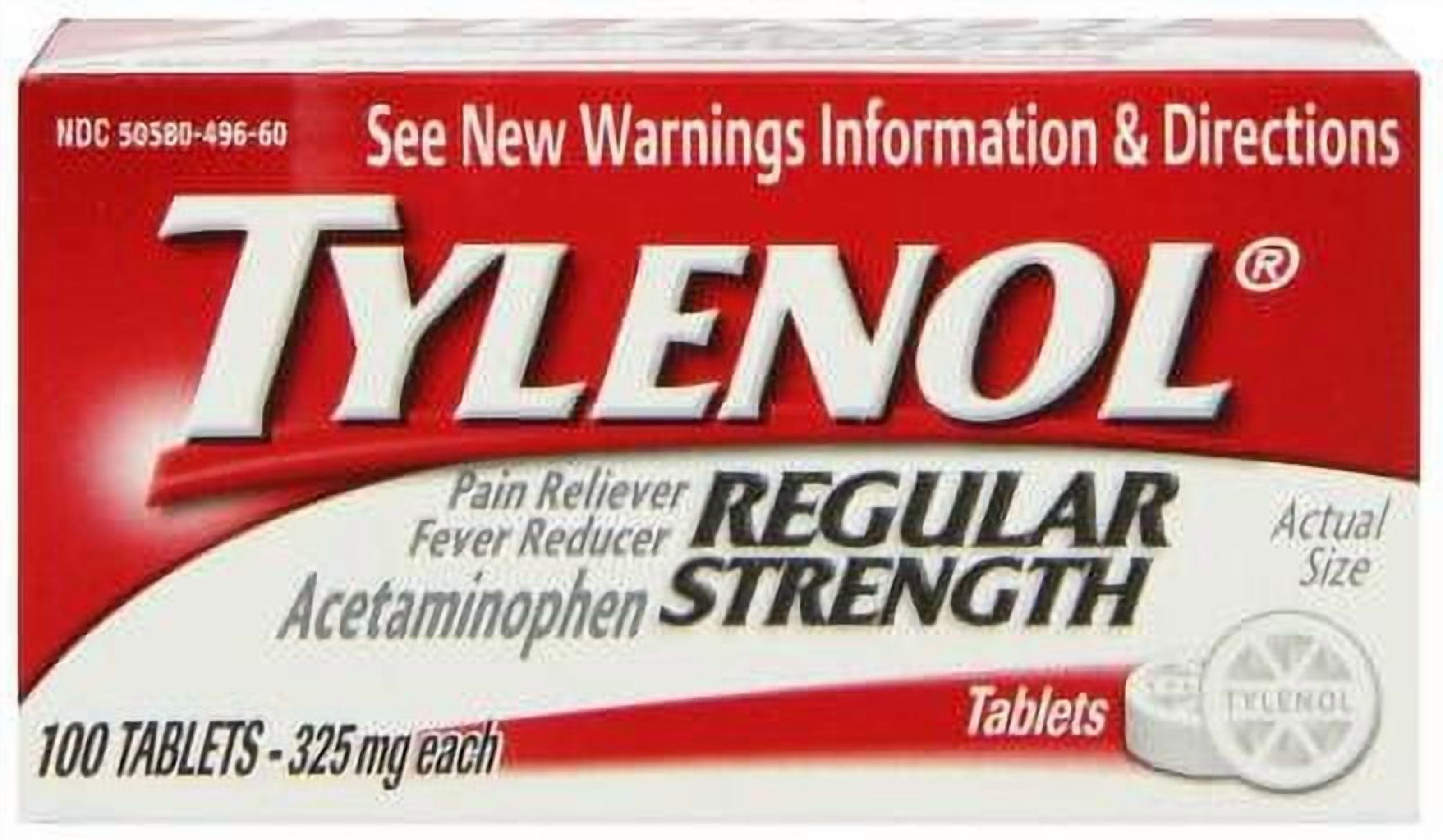 TYLENOL Regular Strength Tablets - 2 Pack of 100 Tablets with Free ...