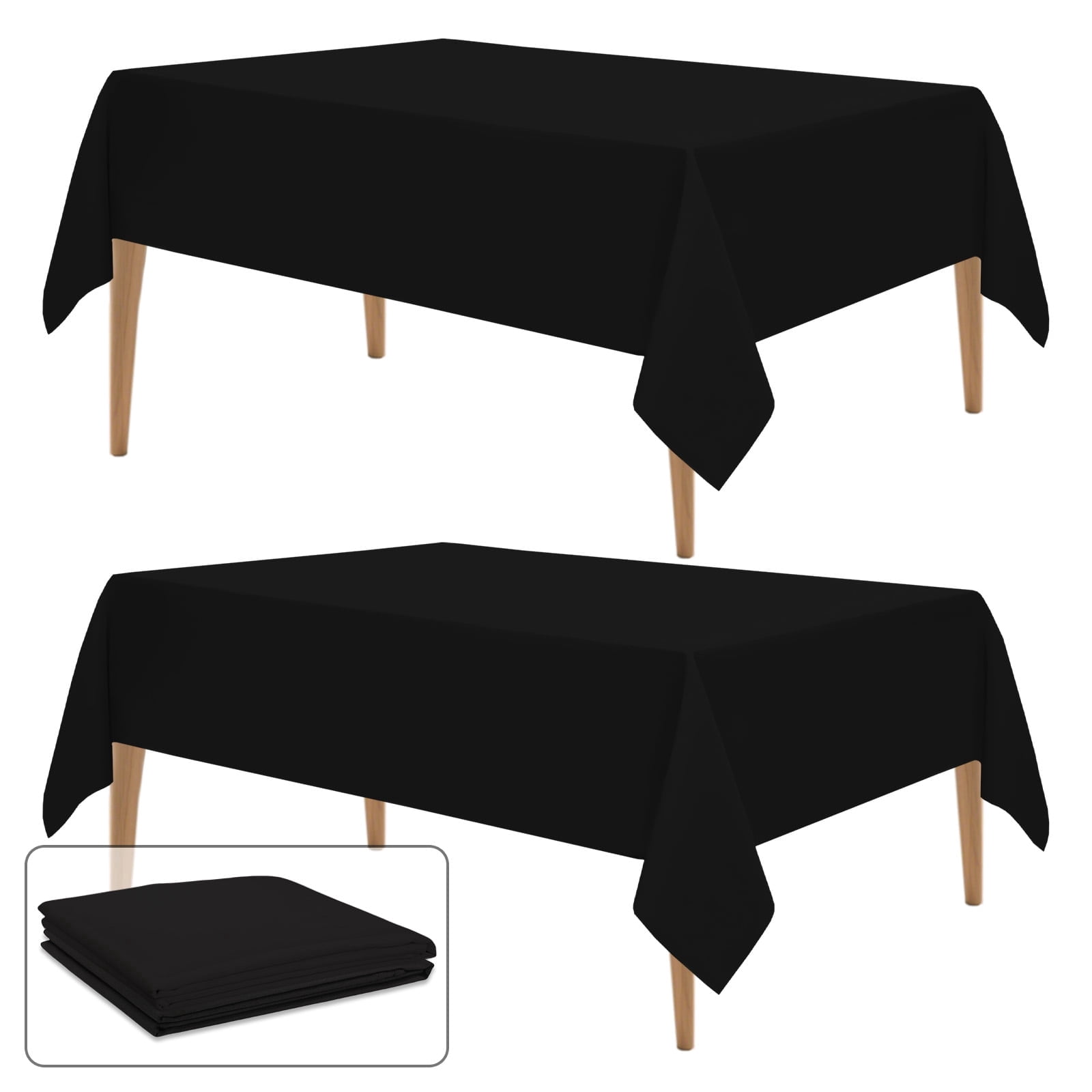 WIGENIUS Faux Linen Black Table Cloth Rectangle 60x102 inches ...