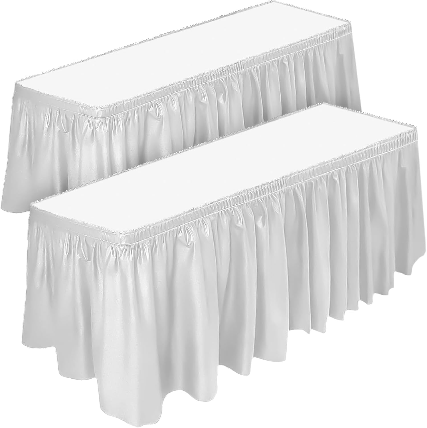 2 Pack Table Skirts, 29 in x 14 ft Each, Multi -BPA Free- Plastic ...
