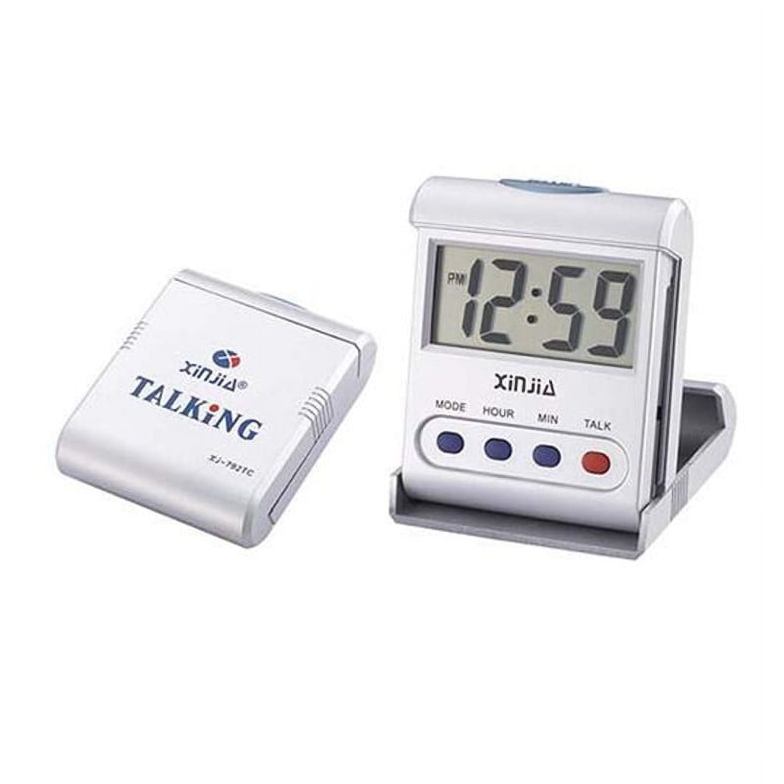 2 Pack Talking Clocks for Blind Elderly,Hearing Impaired Alarm Clock,English Language Battery ...