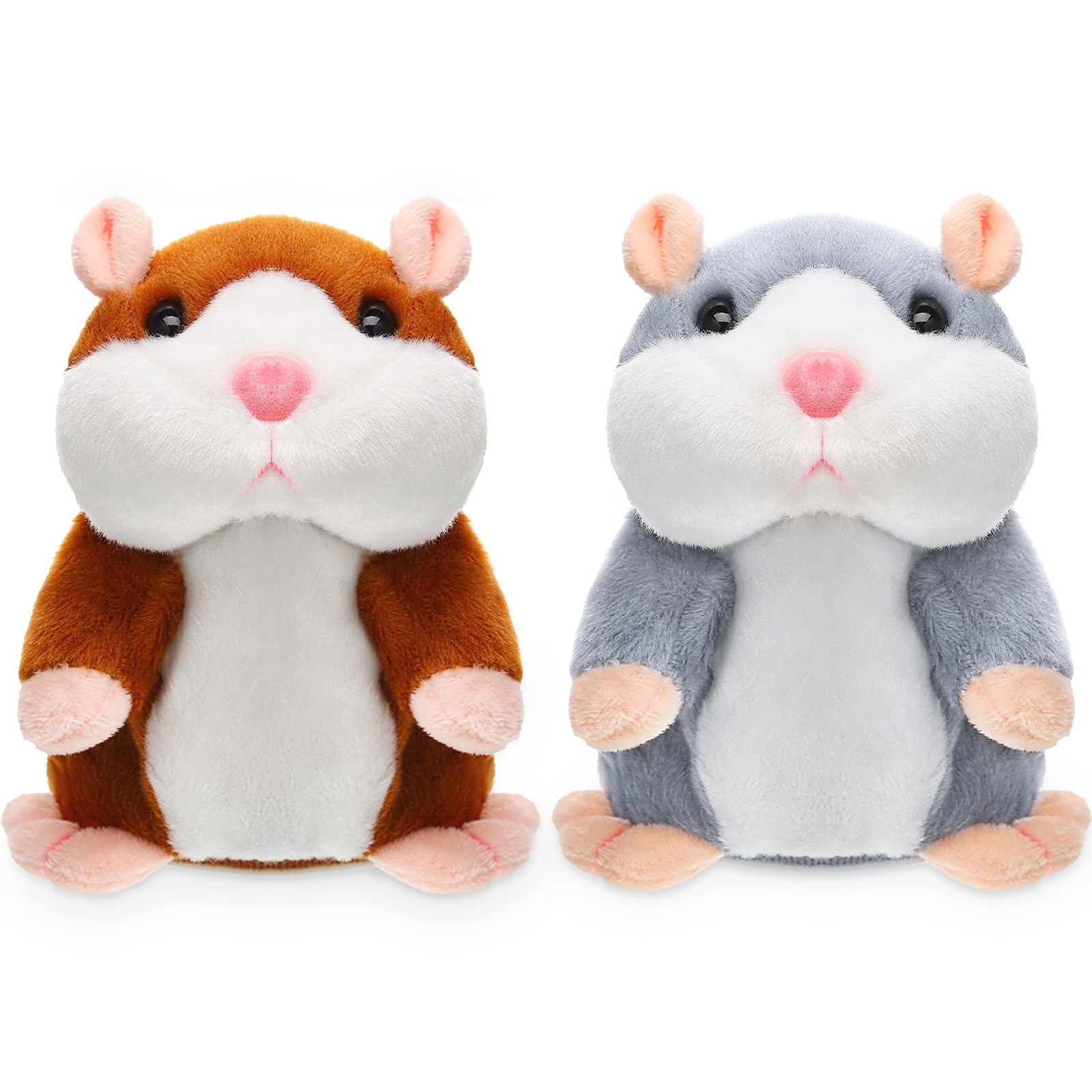 2 Pack Talking Hamster Mouse Plush Interactive Toys Repeat What You Say ...