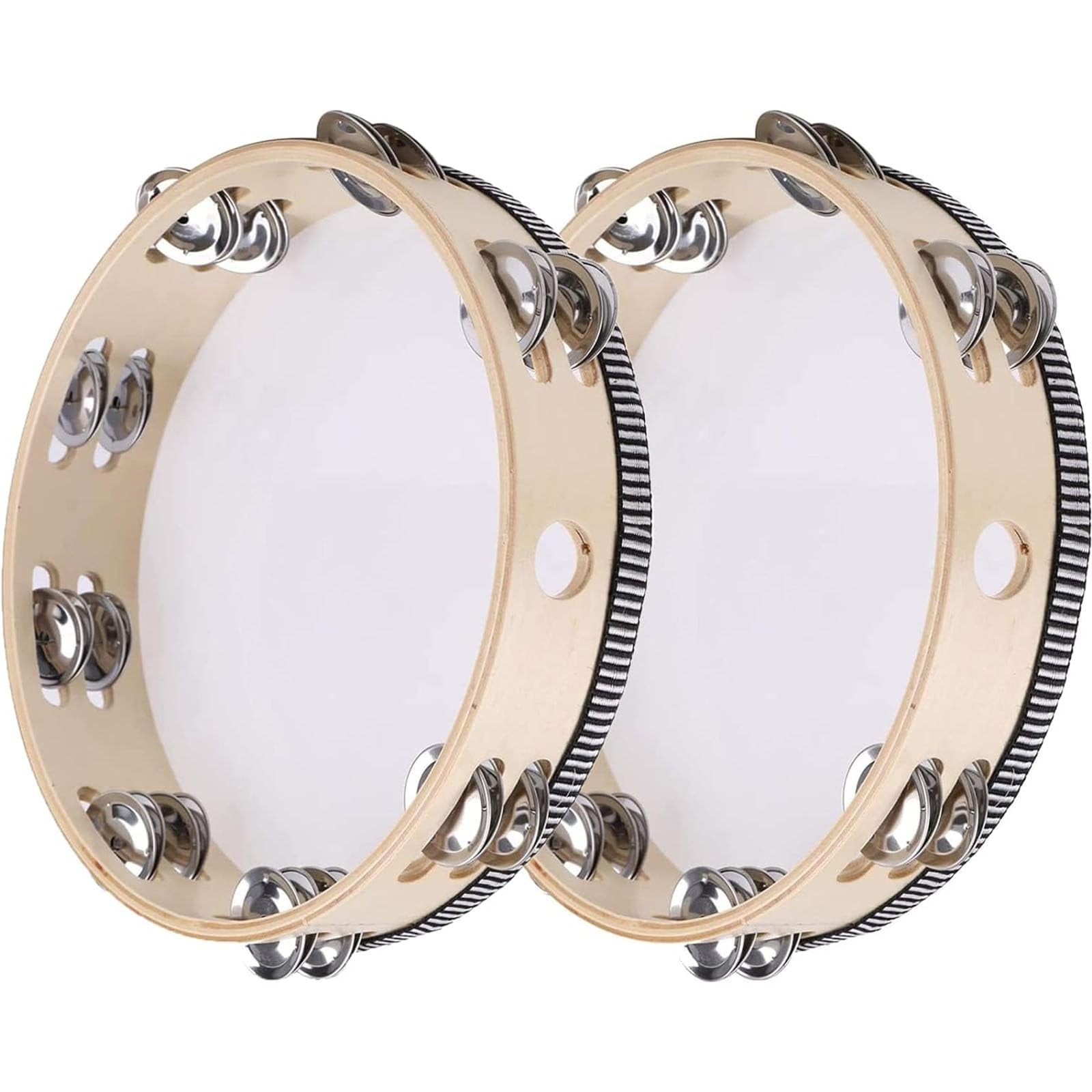 2 Pack Tambourine, Wooden Tambourine, Handheld Tambourine, Wooden Hand ...
