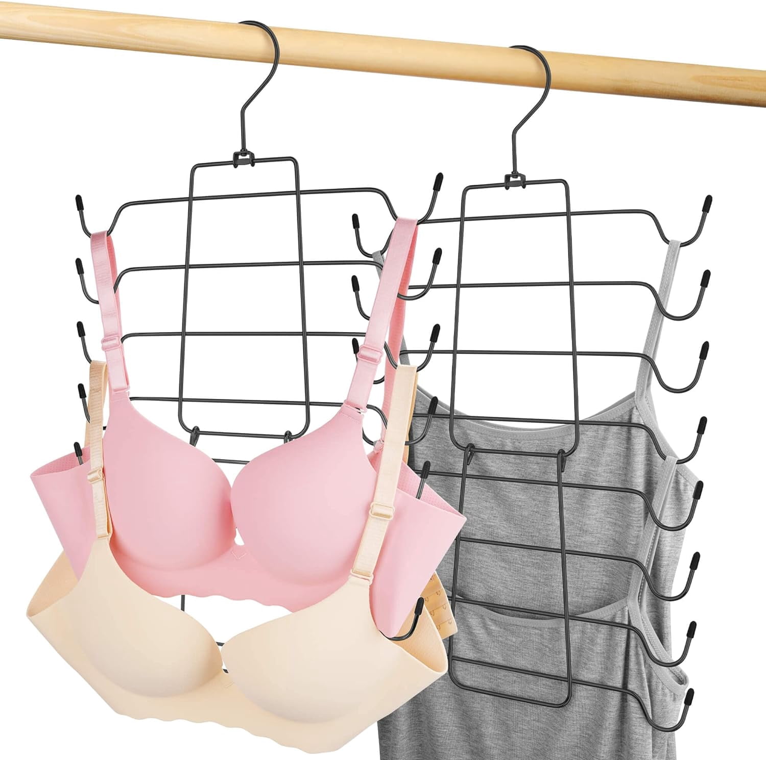 2 Pack Tank Top Hanger, Bra Organizer for Closet, Hanging Space Saving ...