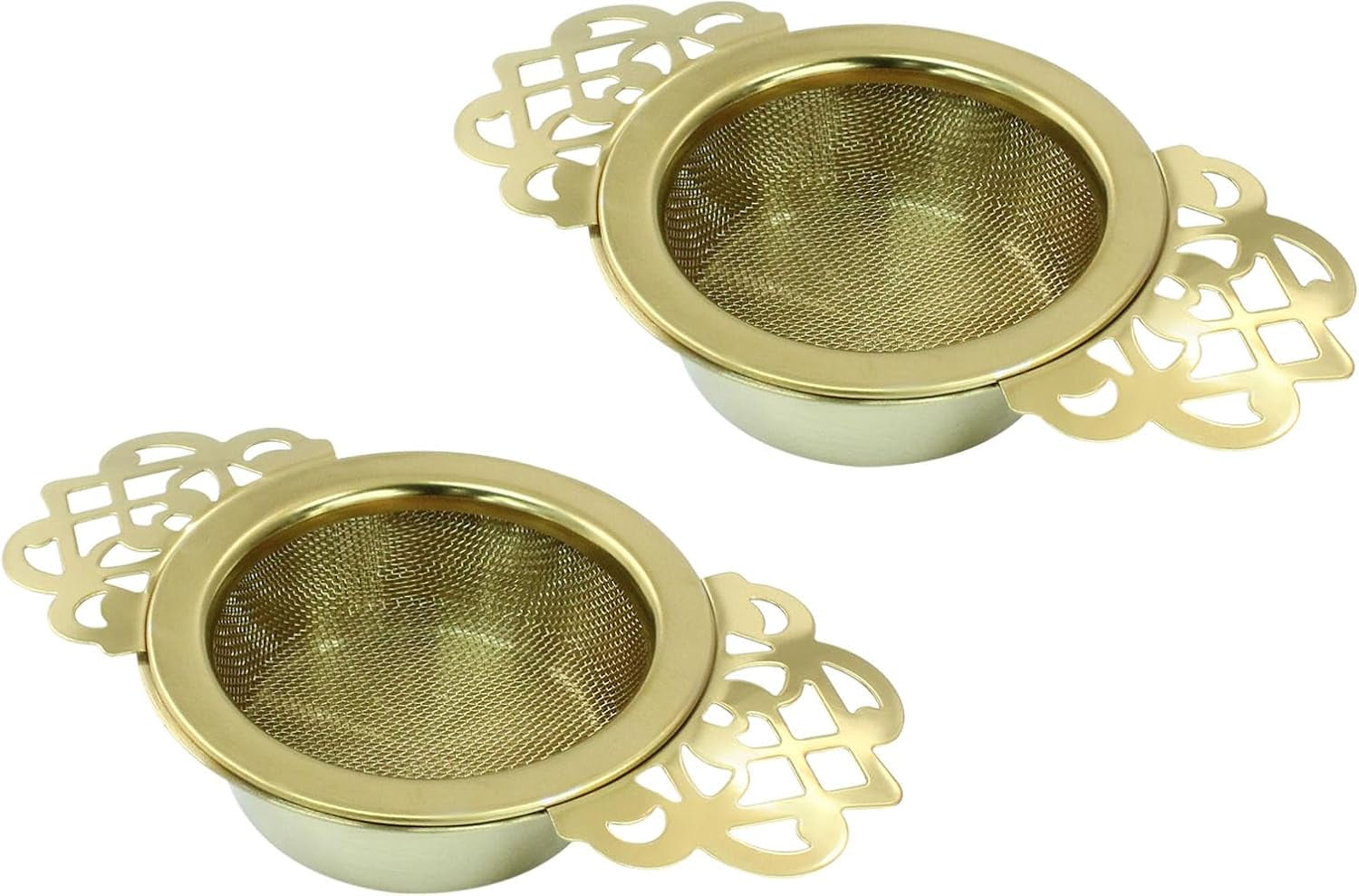 2 Pack Tea Fine Mesh Tea Strainers with Bowl, Stainless Steel Loose ...