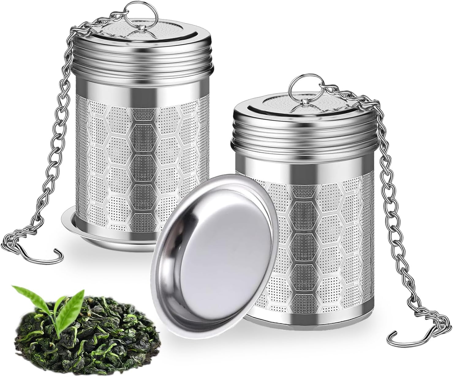 2 Pack Tea Infuser for Loose Tea, Extra Fine Mesh Tea Strainers with ...