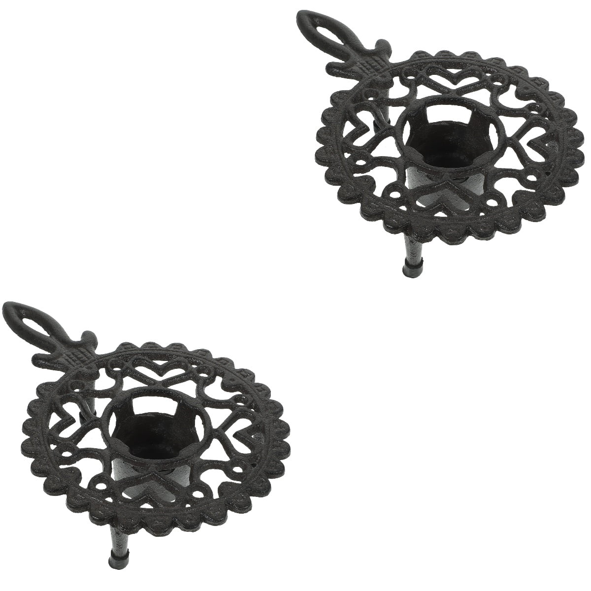 2 Pack Tea Kettle Cast Iron Candle Holder Warming .5X14.5CM Black ...
