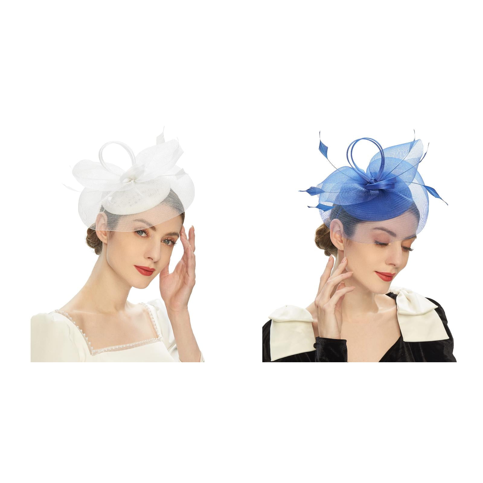 2-Pack,Tea Party Fascinator Hat Fascinator Pillbox Hat Headband For 2 ...