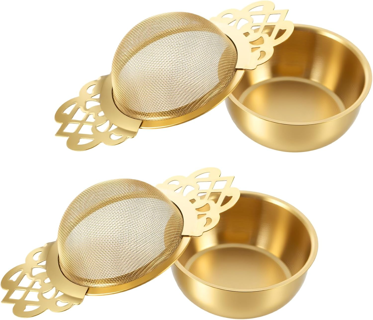 2 Pack Tea Strainer Bowl,Stainless Steel Tea Strainers for Loose Teas ...