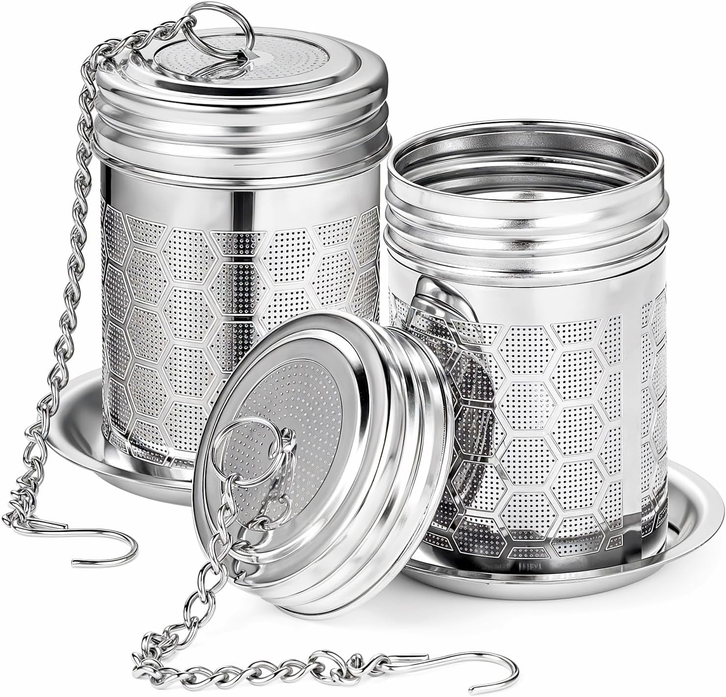 2 Pack Tea Strainers Infuser for Loose Tea 304 Stainless Steel Mesh ...