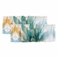 2 Pack Teal Gold Floral Valance for Window Abstract Turquoise Golden ...