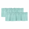2 Pack Teal Grain Texture Valance for Window Vintage Industrial Mint ...