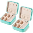 2 Pack Teal Mini Travel Jewelry Case Portable Organizer for ...
