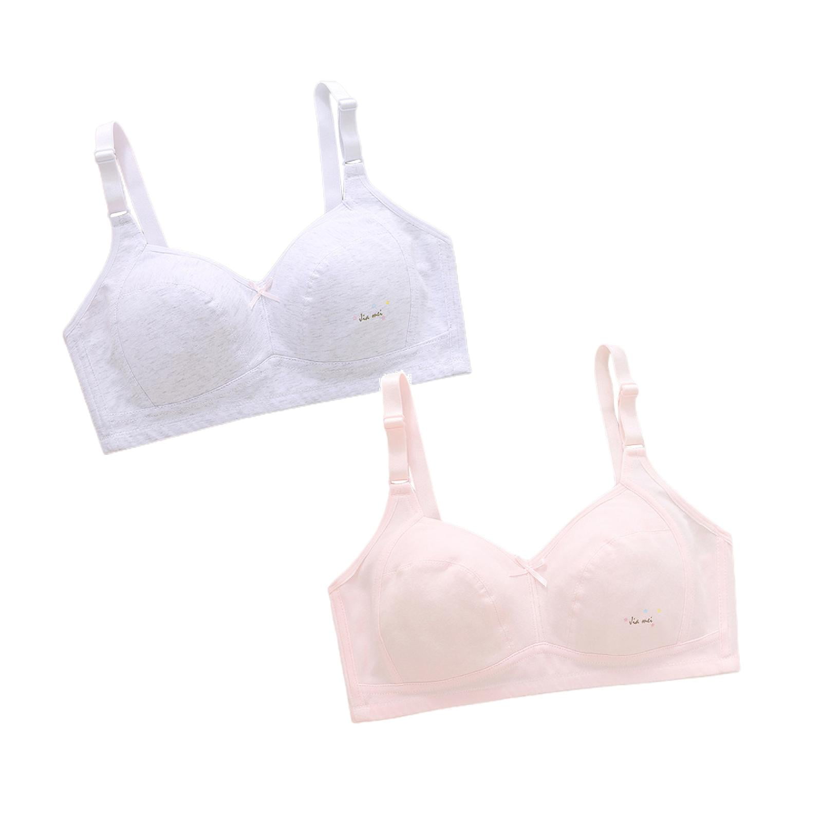 2-Pack Teen Girls Training Bras Seamless Sports Bra Adjustable Shoulder ...