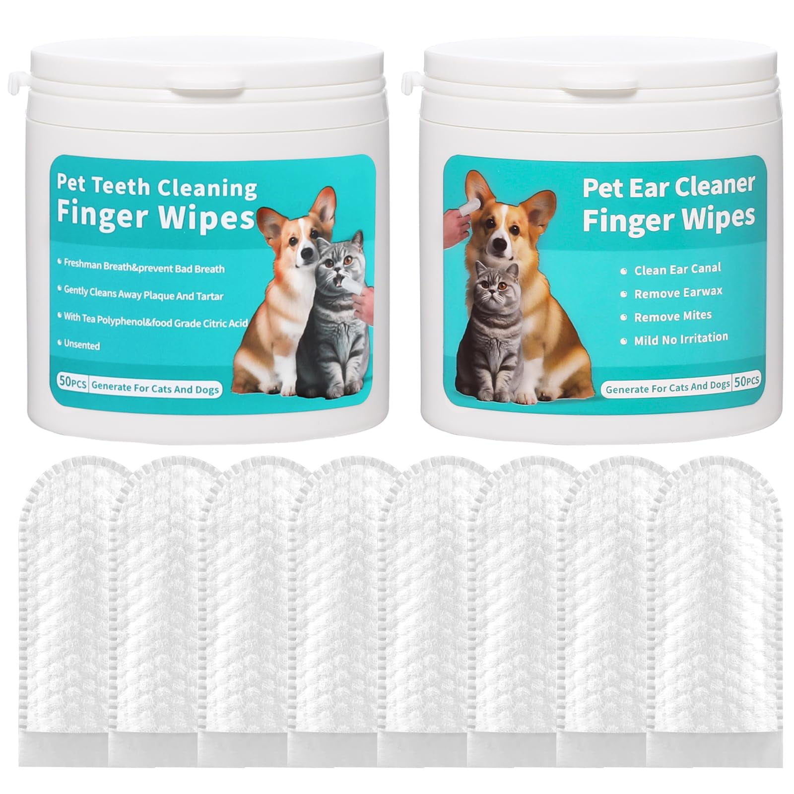 Customer reviews for 2-Pack Teeth and Ear Cleaner Finger Wipes,Dog and ...