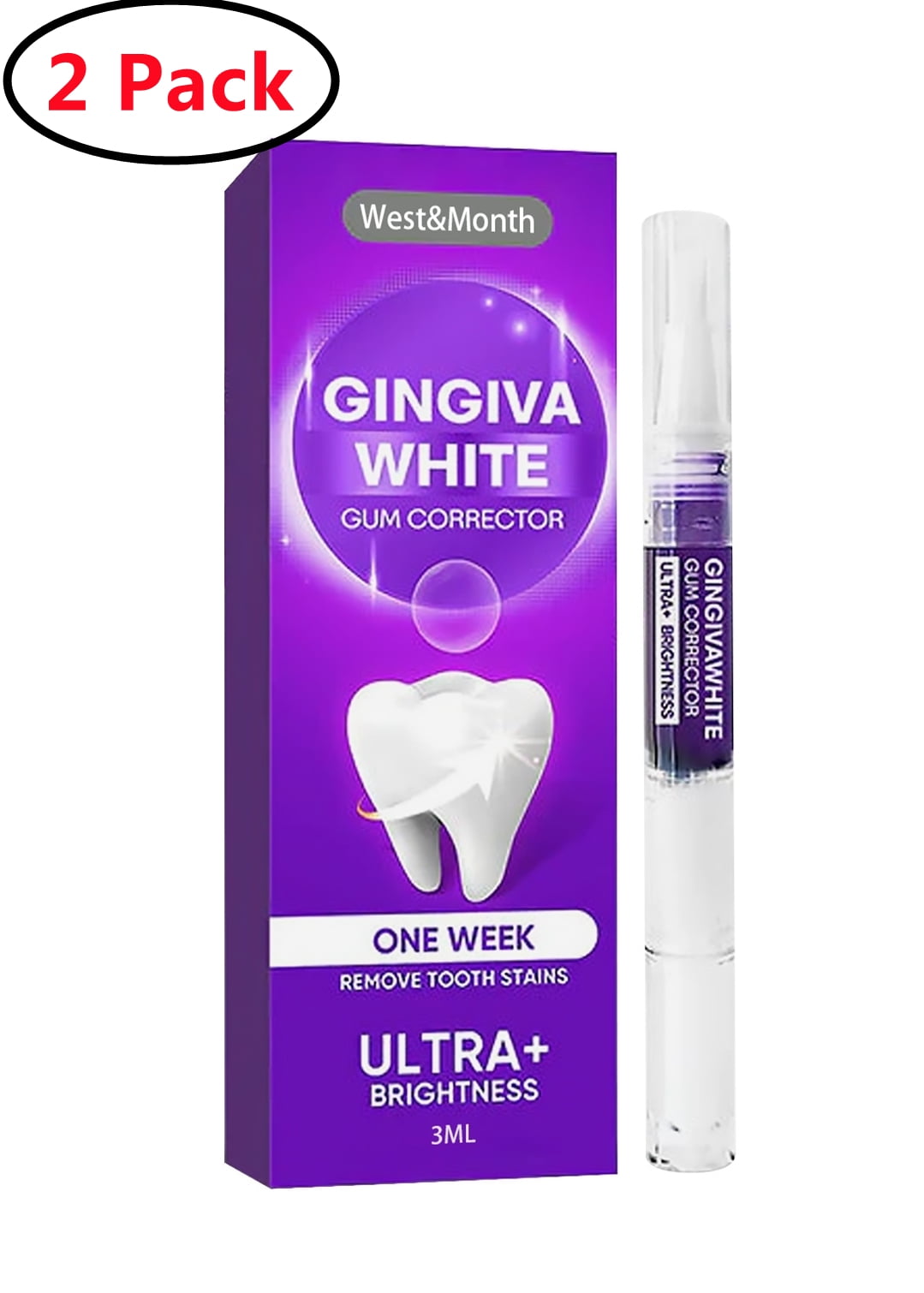 2 Pack Teeth Whitening Pen 20 Uses Teeth Whitening Gel Professionally Formulated Best