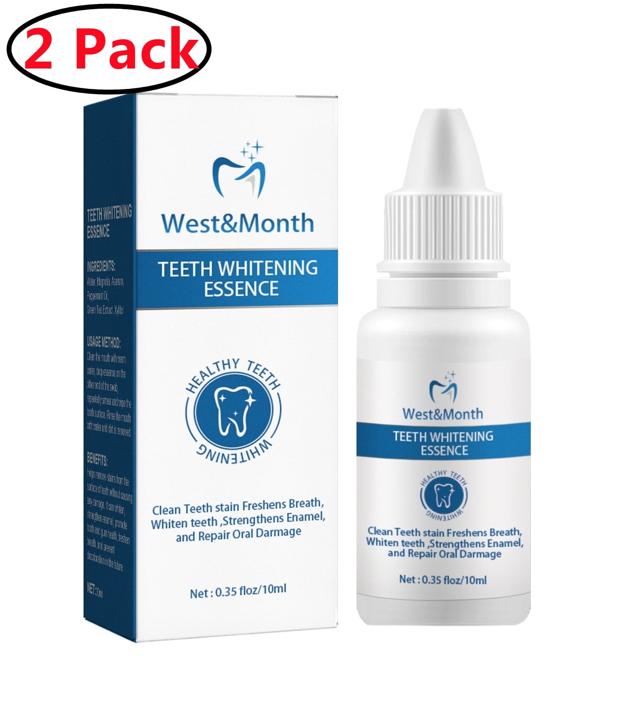 2 Pack Teeth Whitening Serum,Pearl Essence Teeth Brightening Serum ...