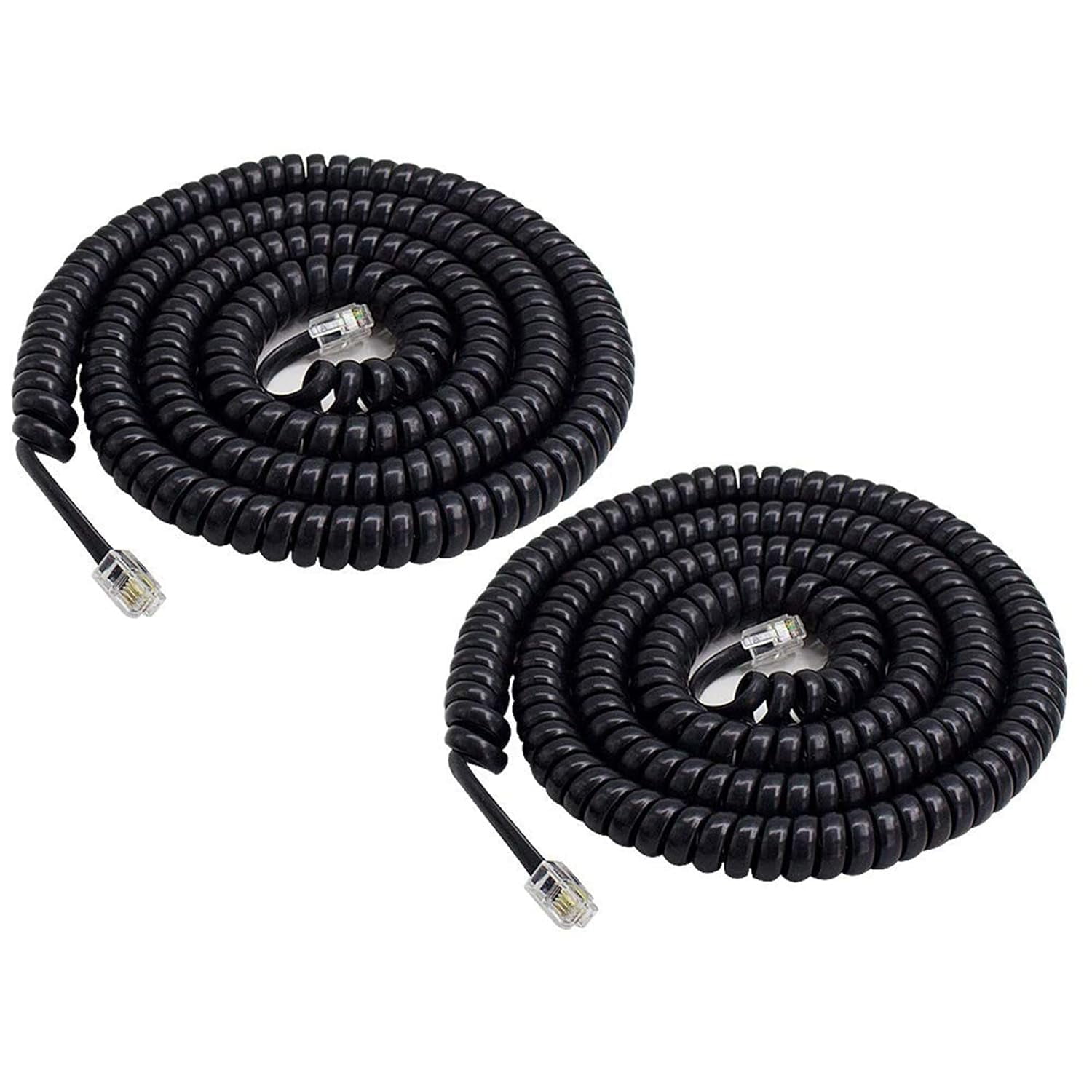 2 Pack Telephone Cord, 18Feet Uncoiled Phone Cord Works with All Corded ...