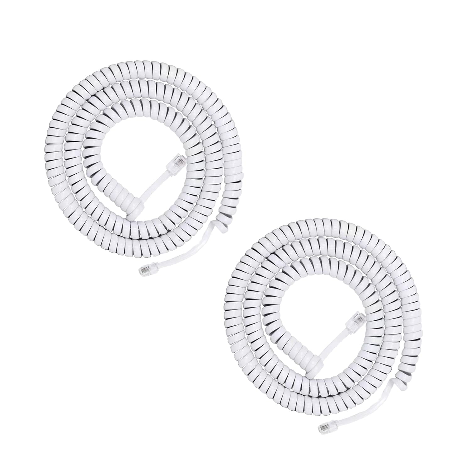 2 Pack Telephone Cord,White Phone Cord Works with All Corded Landline ...