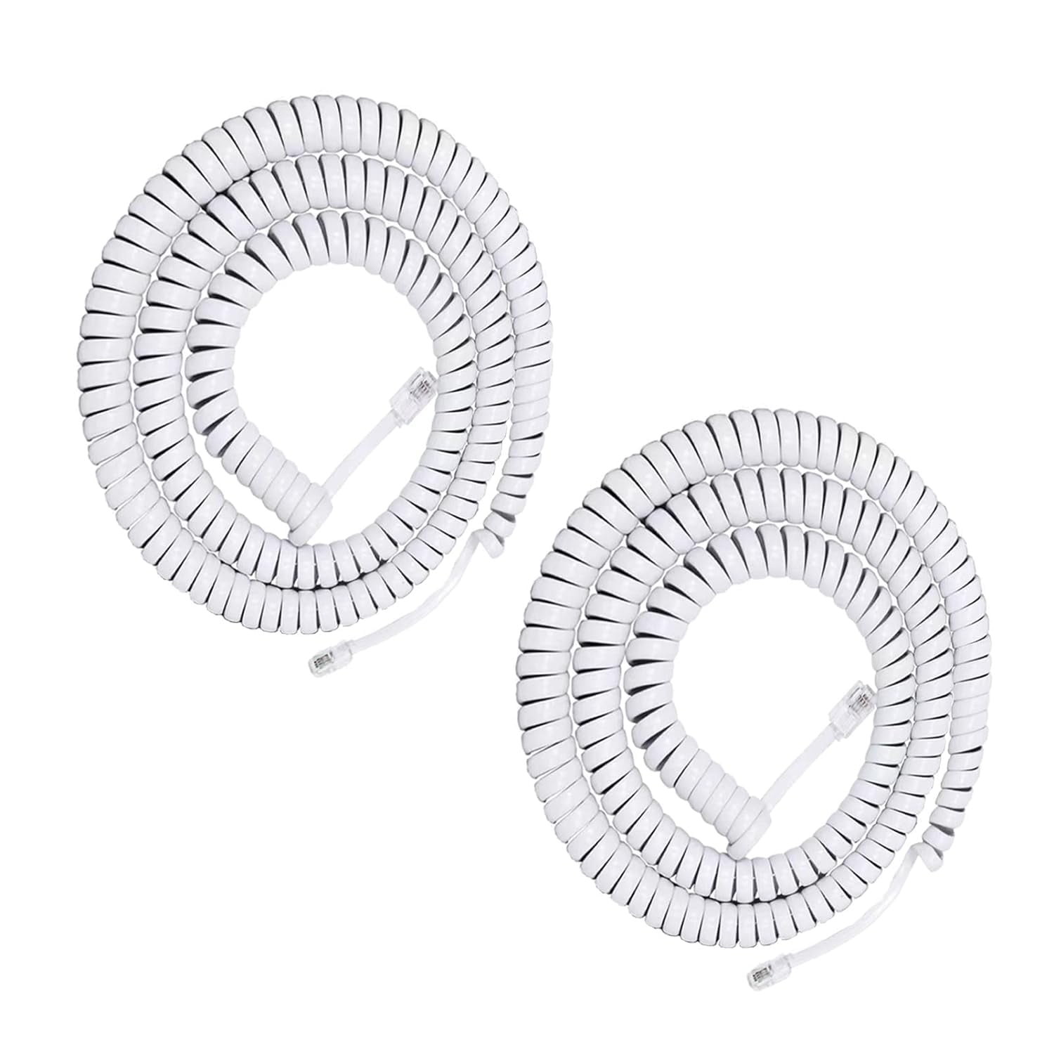 2 Pack Telephone Cord,White Phone Cord Works with All Corded Landline ...