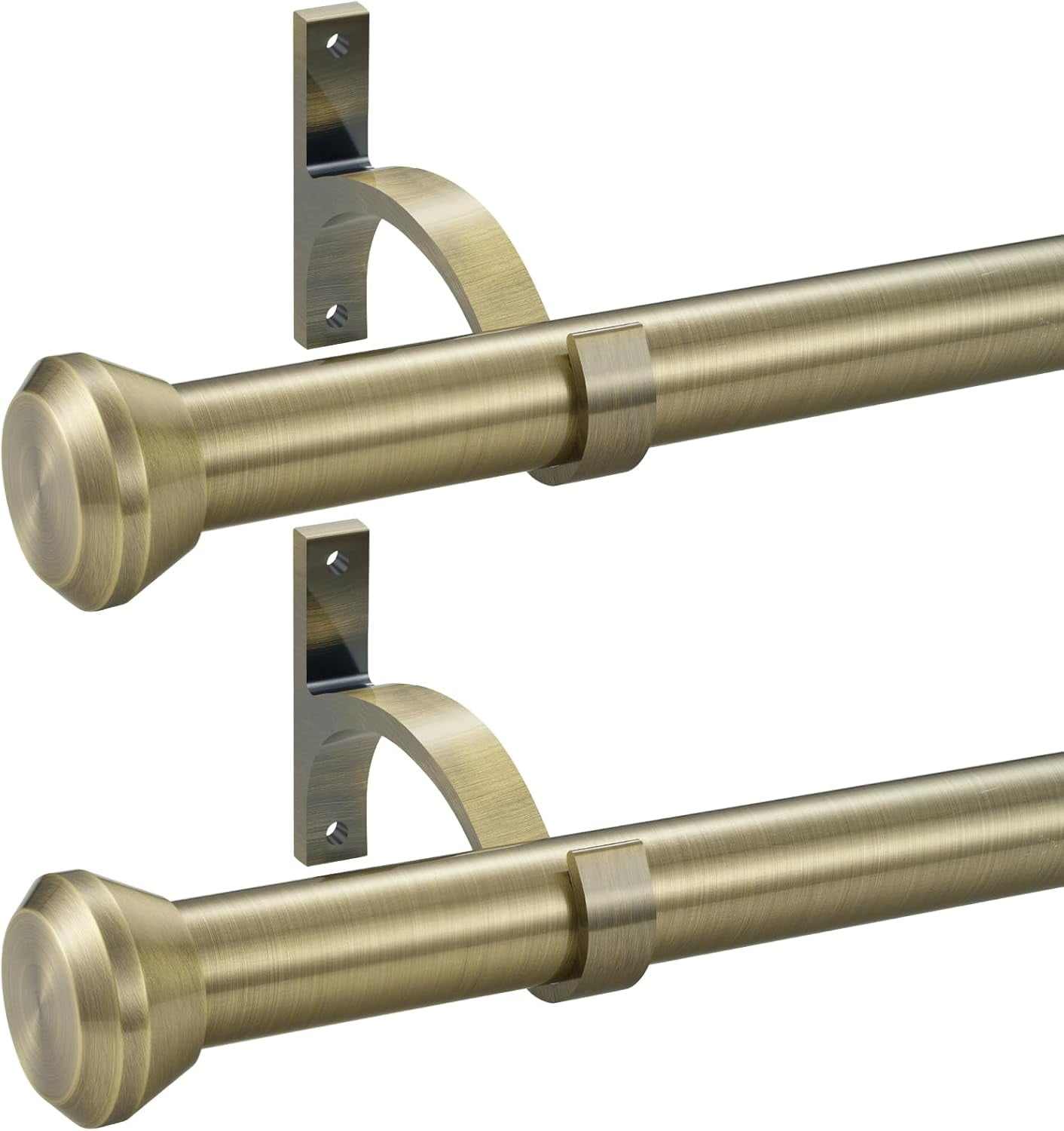 2 Pack Telescoping Curtain Rods,1Inch Diameter Drapery Rods 48-84Inch ...