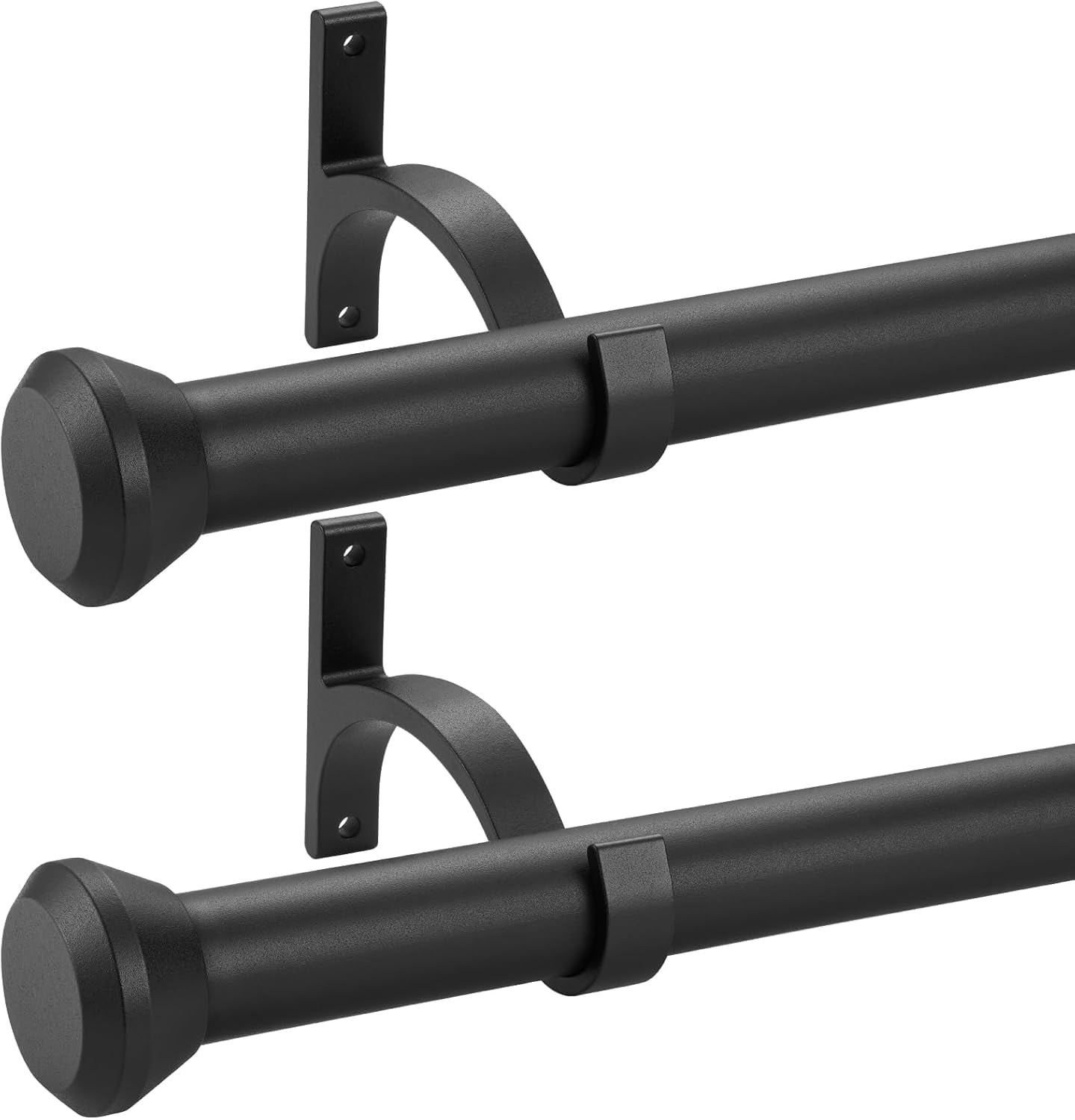 2 Pack Telescoping Curtain Rods, 1Inch Diameter Drapery Rods 48-84Inch ...