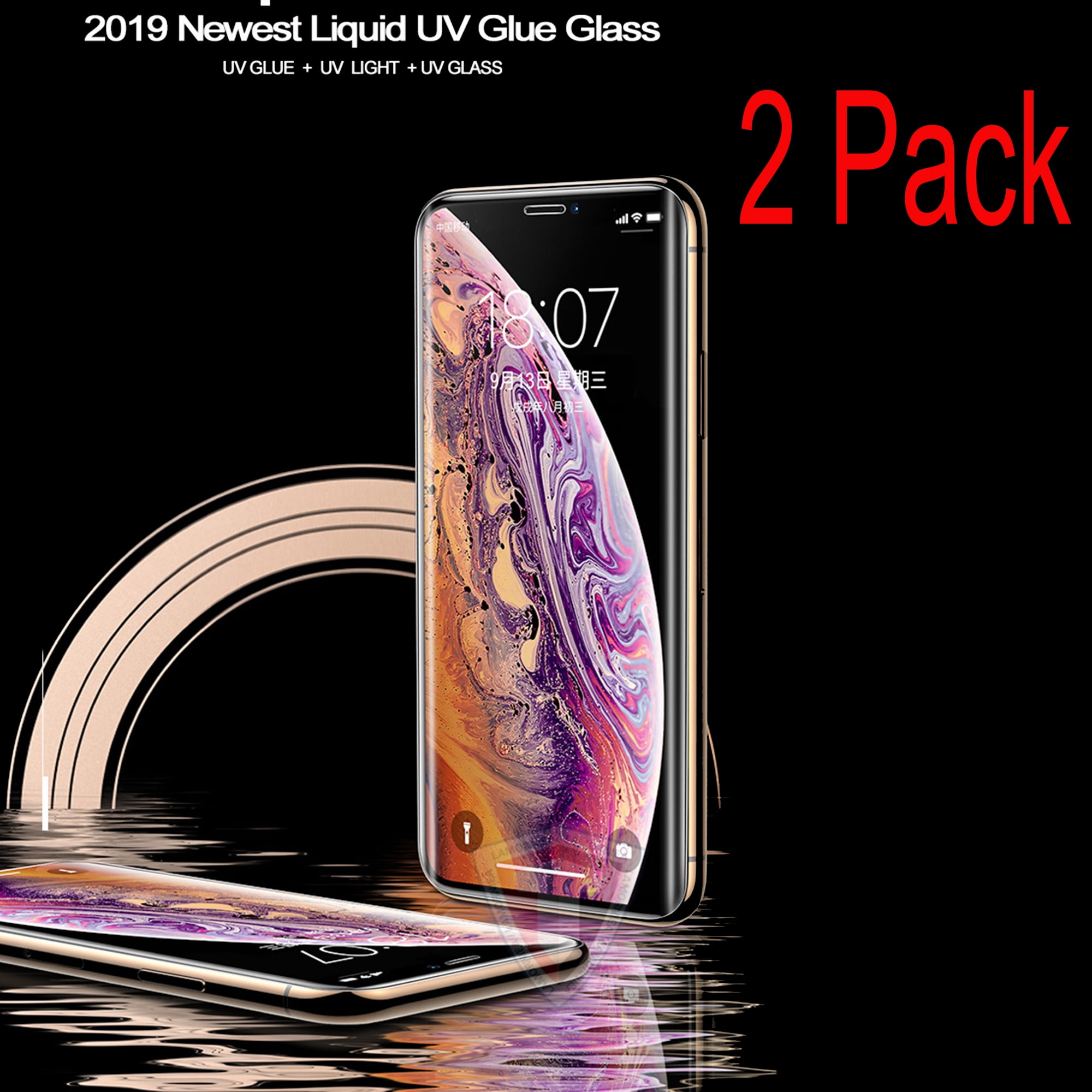 2 Pack Tempered Glass Screen Protector For iPhone XS & iPhone X 5.8 ...