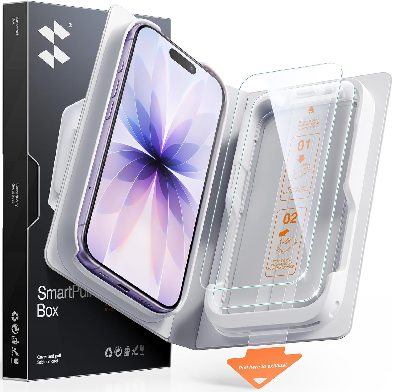 2 Pack Tempered Glass for iPhone 17 Screen Protector, Military-Grade ...