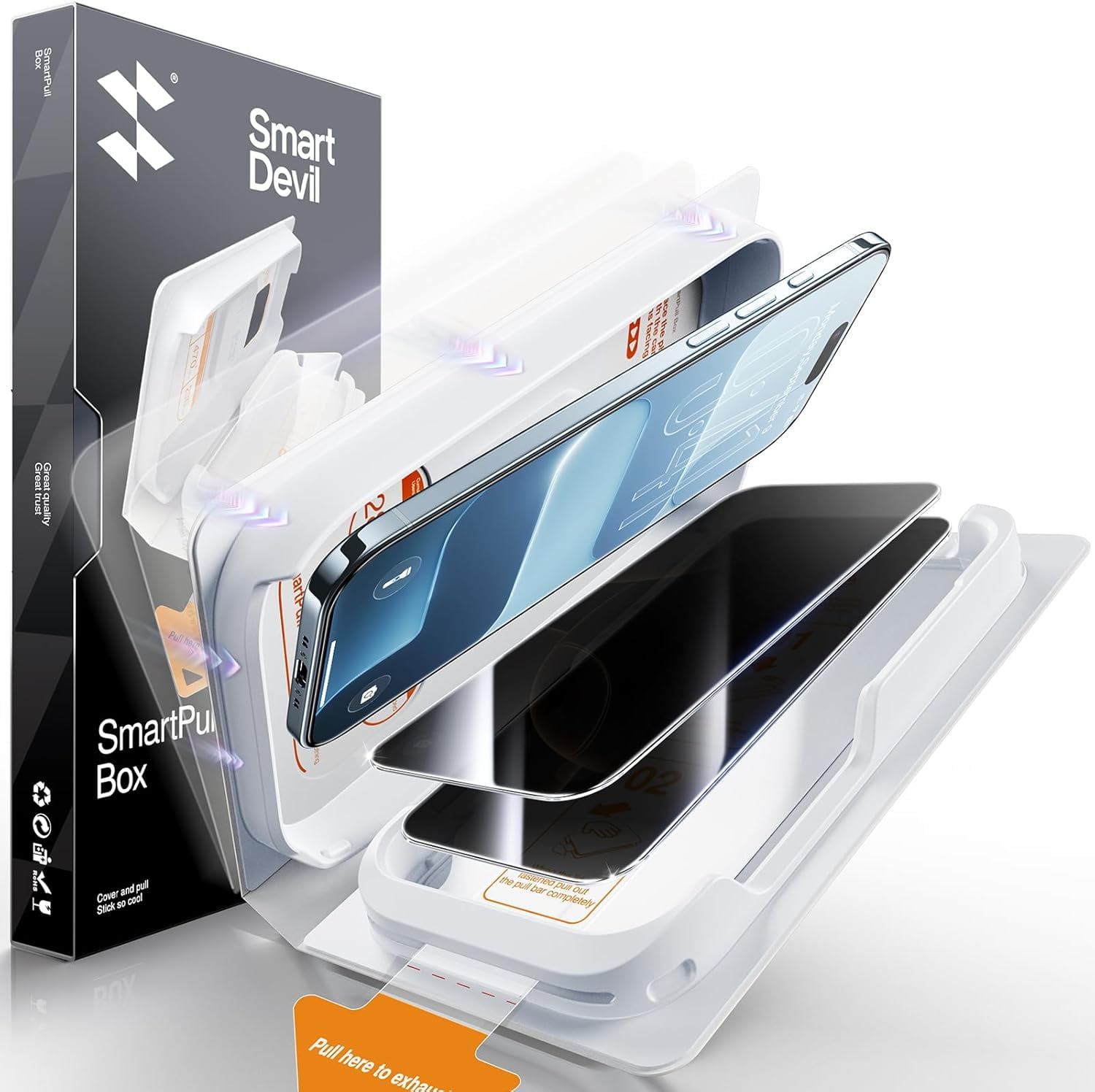 2 Pack Tempered Glass for iPhone Air Privacy Screen Protector, Military-Grade Shatterproof ...