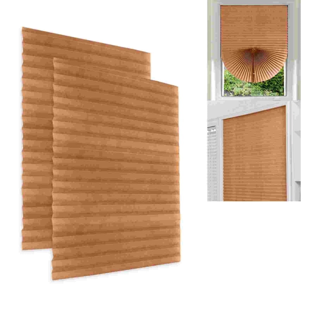 2 Pack Temporary Blackout Paper Shades for Windows,Paper Pleated Blinds ...