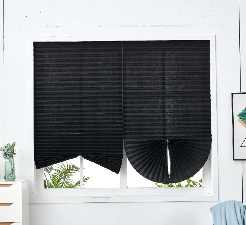 2 Pack Temporary Blinds for Window, Pleated Paper Blinds Cordless No ...
