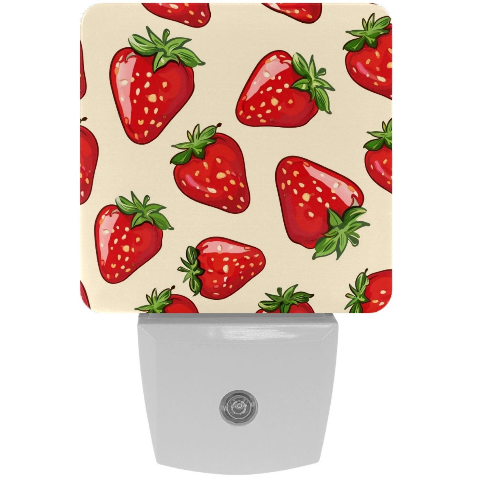 2 Pack Tempting Strawberry Square LED Night Light 0.5W Plastic Aisle ...