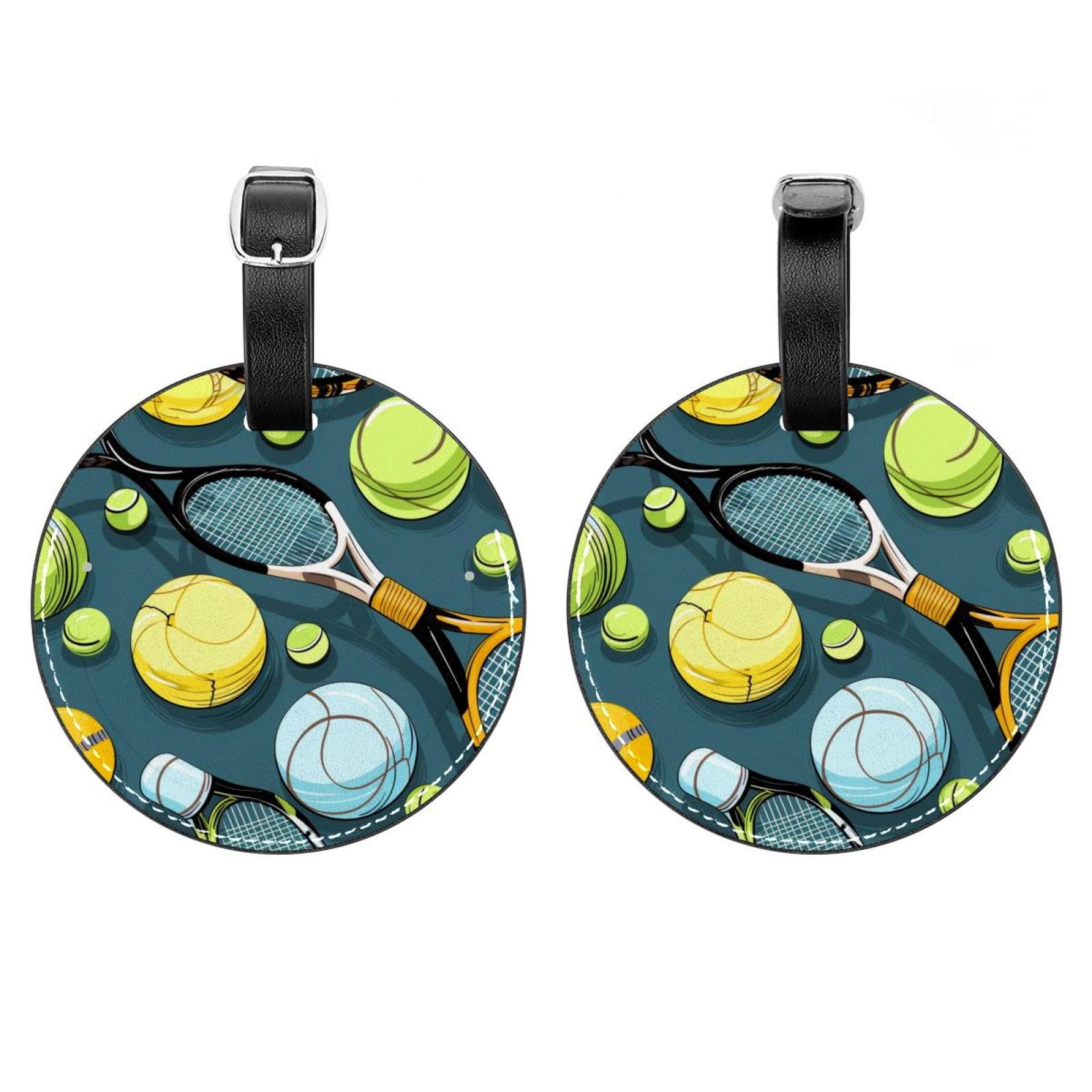 2 Pack Tennis Ball Luggage Tag with Name ID Card Perfect to Quickly ...