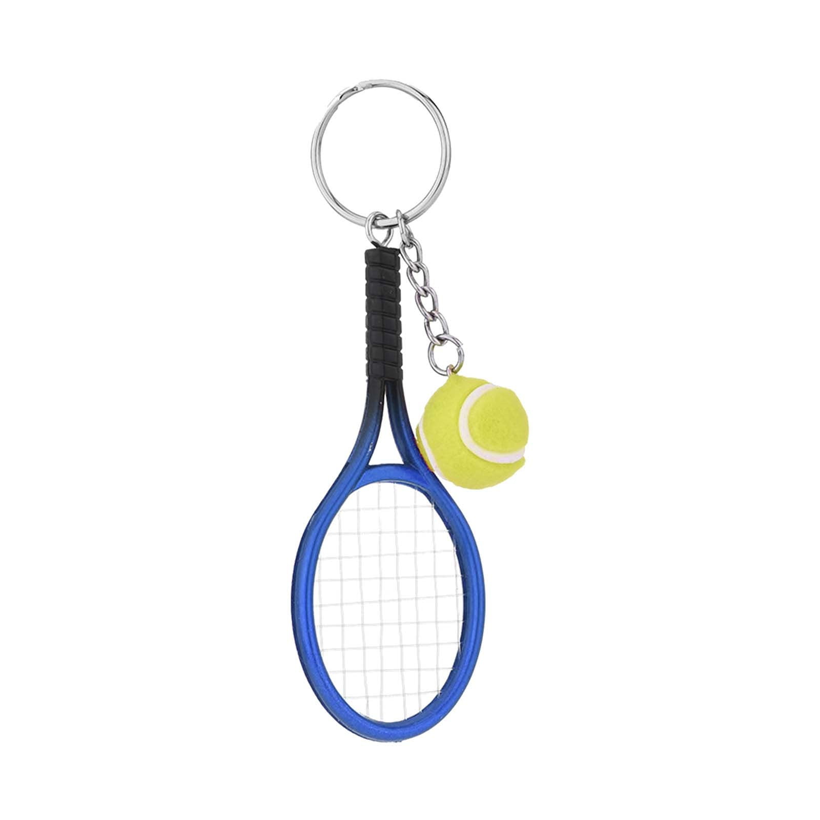 (2-Pack) Tennis Keychain Mini Tennis Small Clips for Keys with Keychain ...