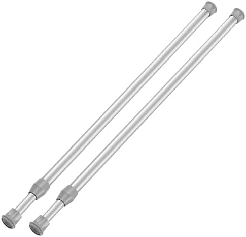 2 Pack Tension Curtain Rod 15.7-28 Inch, Small Short Adjustable ...