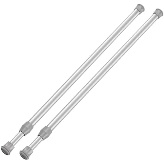 2 Pack Tension Curtain Rod 15.7-28 Inch, Small Short Adjustable ...