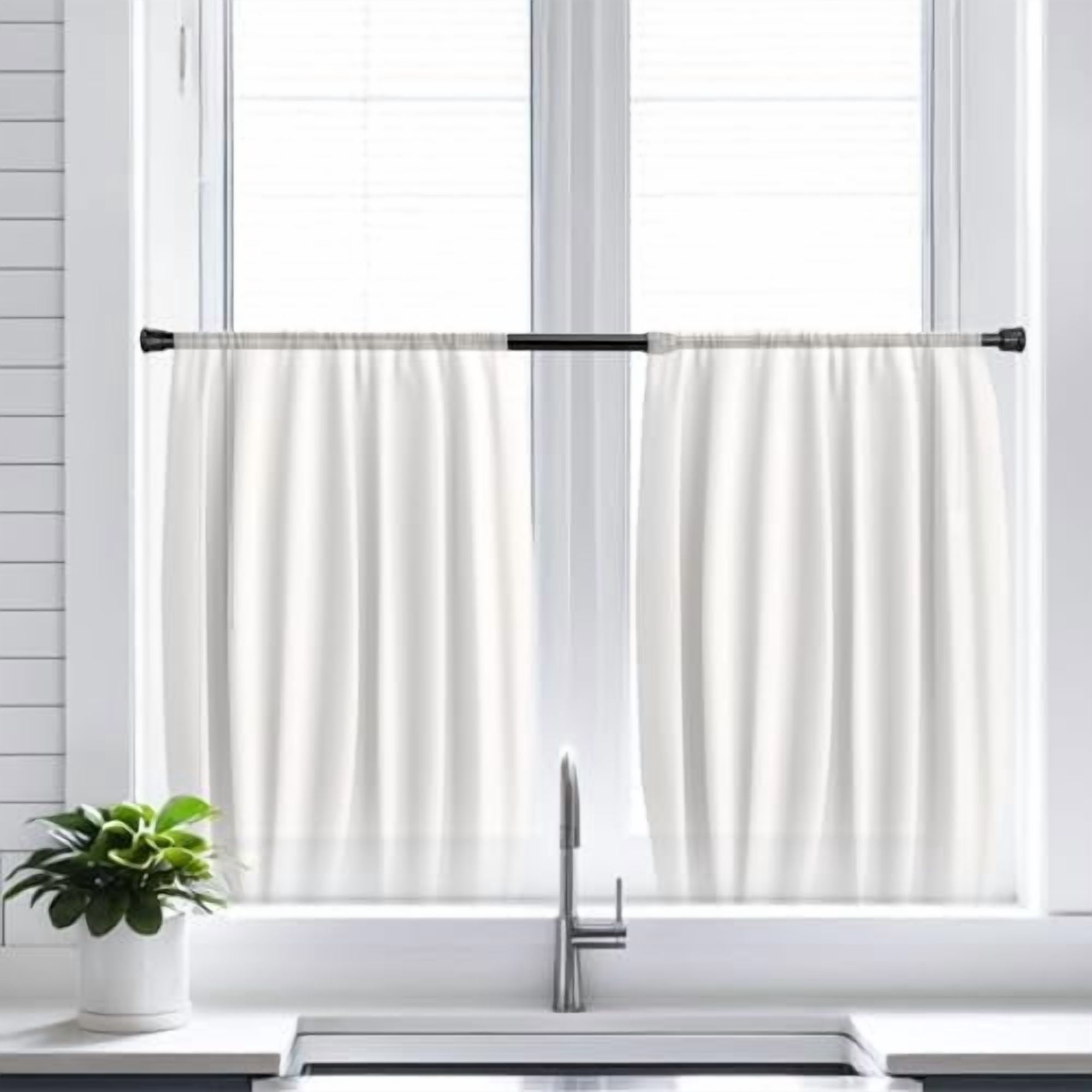 2 Pack Tension Curtain Rod 28-48 Inch, Small Short Adjustable ...