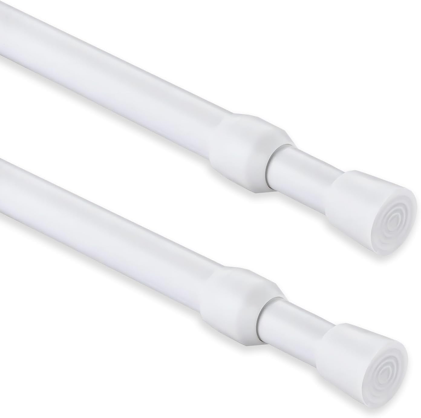 2 Pack Tension Curtain Rod for Windows 16 to 28 inch, Adjustable ...