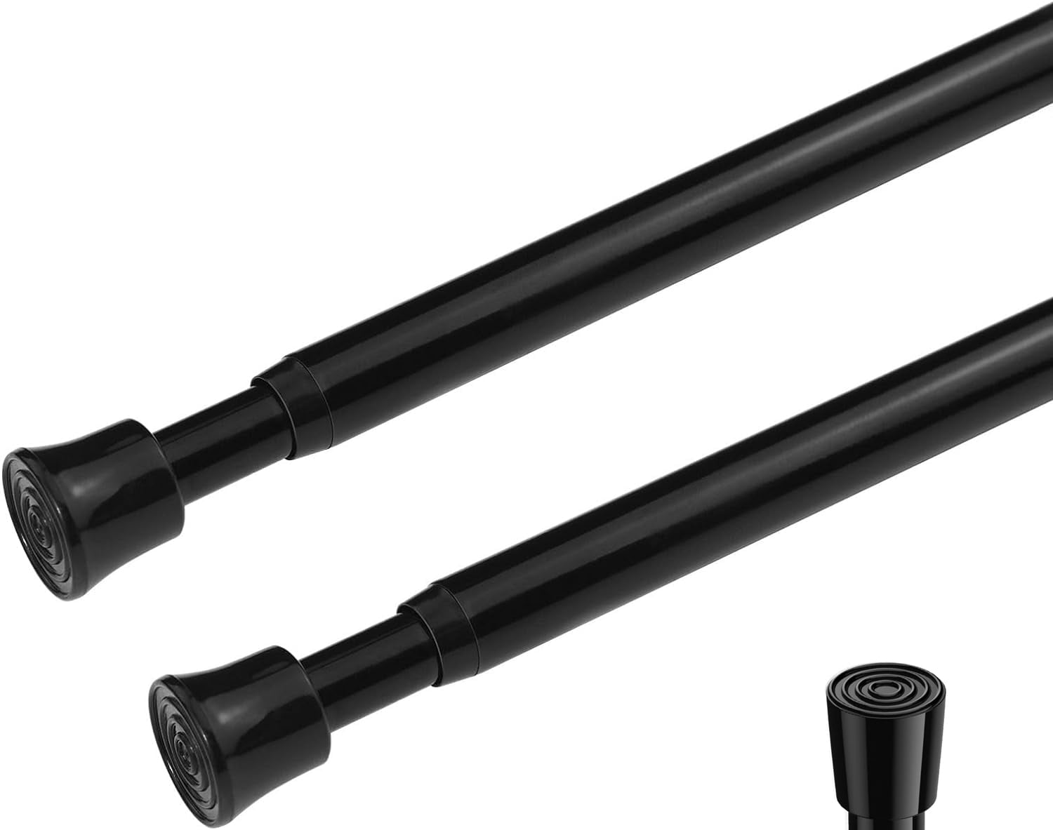 2 Pack Tension Curtain Rod for Windows,No Drilling Curtain Rod, 16 to ...