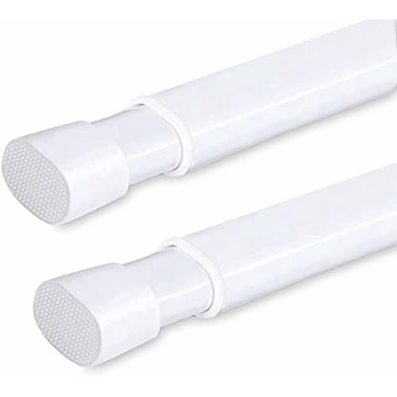 2 Pack Tension Rod Oval Spring Tension Curtain Rod Adjustable 22 to 36 ...