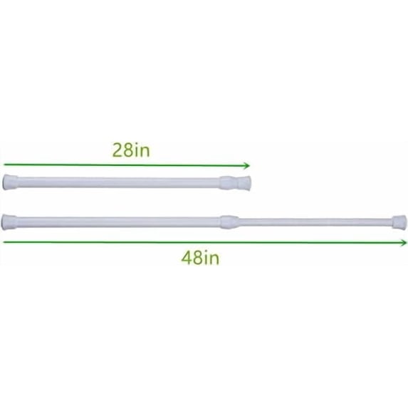 2 Pack Tension Rods, 28-48 Inches Adjustable Spring Steel Cupboard Bars ...