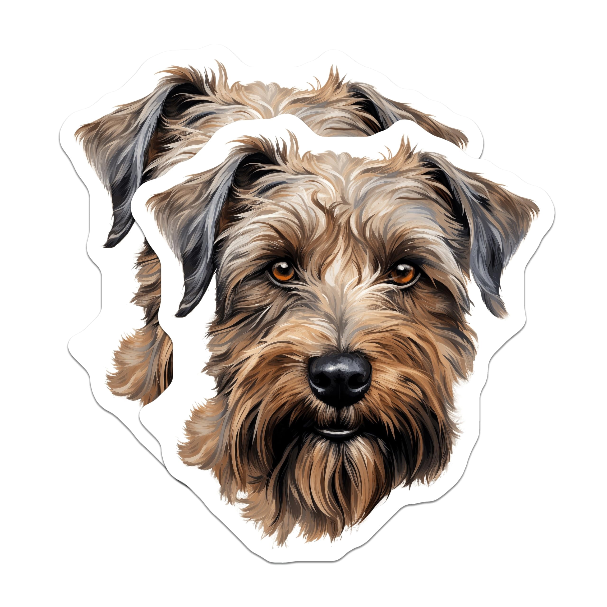 (2 Pack) Terrier Dog Stickers - Scruffy Canine Art - Pet Lover Decals ...