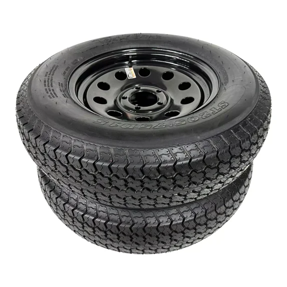2-Pack Tex Star Trailer Tire Rim ST205/75D15 LRC Bias 5 Lug Black ...