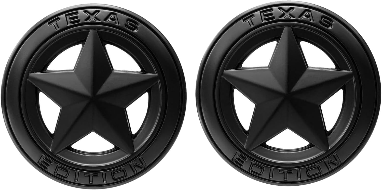 2 Pack Texas Edition Emblem Star Logo Badge, 3D Metal Sticker for Auto ...