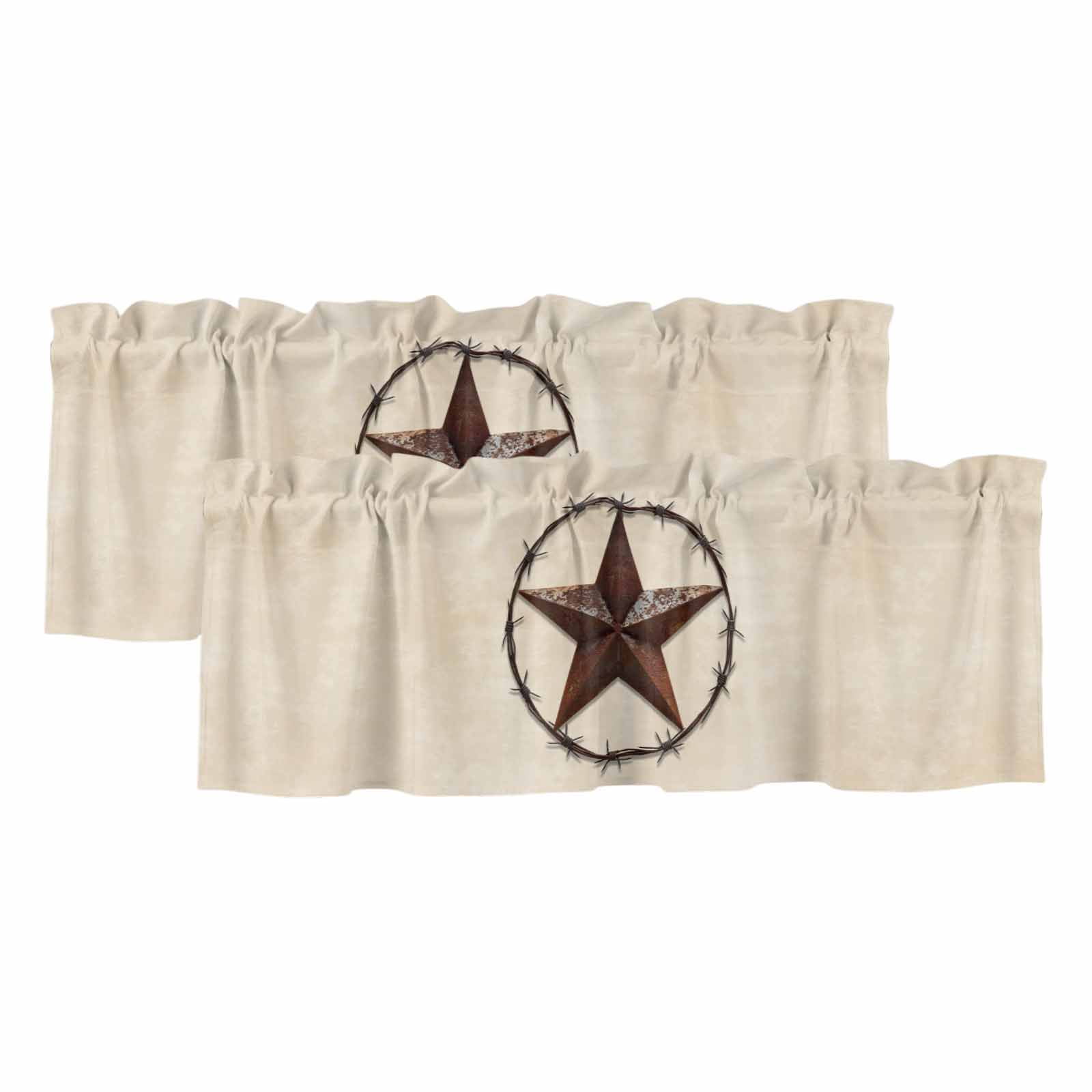 2 Pack Texas Star Valance for Window Countryside Western Vintage ...