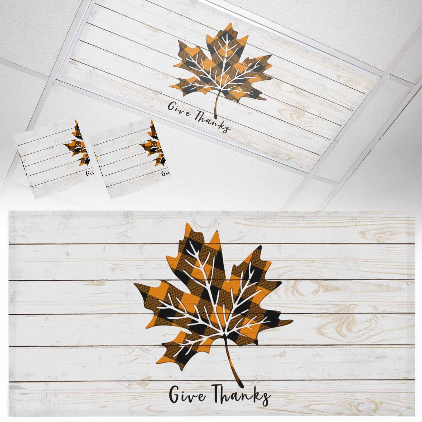 2 Pack Thanksgiving Fall Fluorescent Light Covers for Ceiling Lights ...