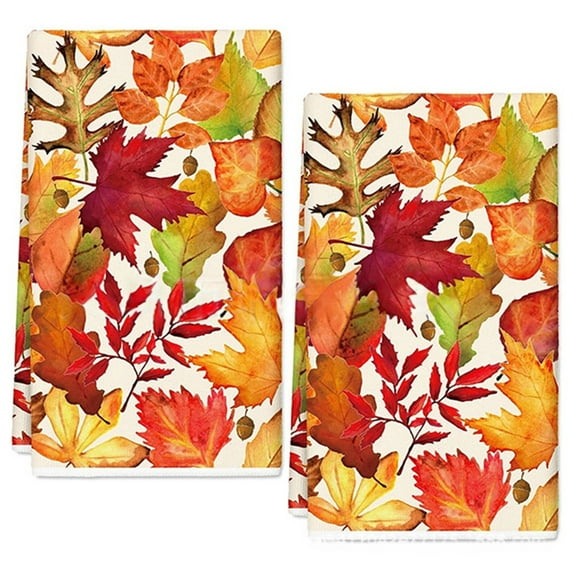 2-Pack Thanksgiving Kitchen Towels - Pumpkin Print Dish Cloths for ...