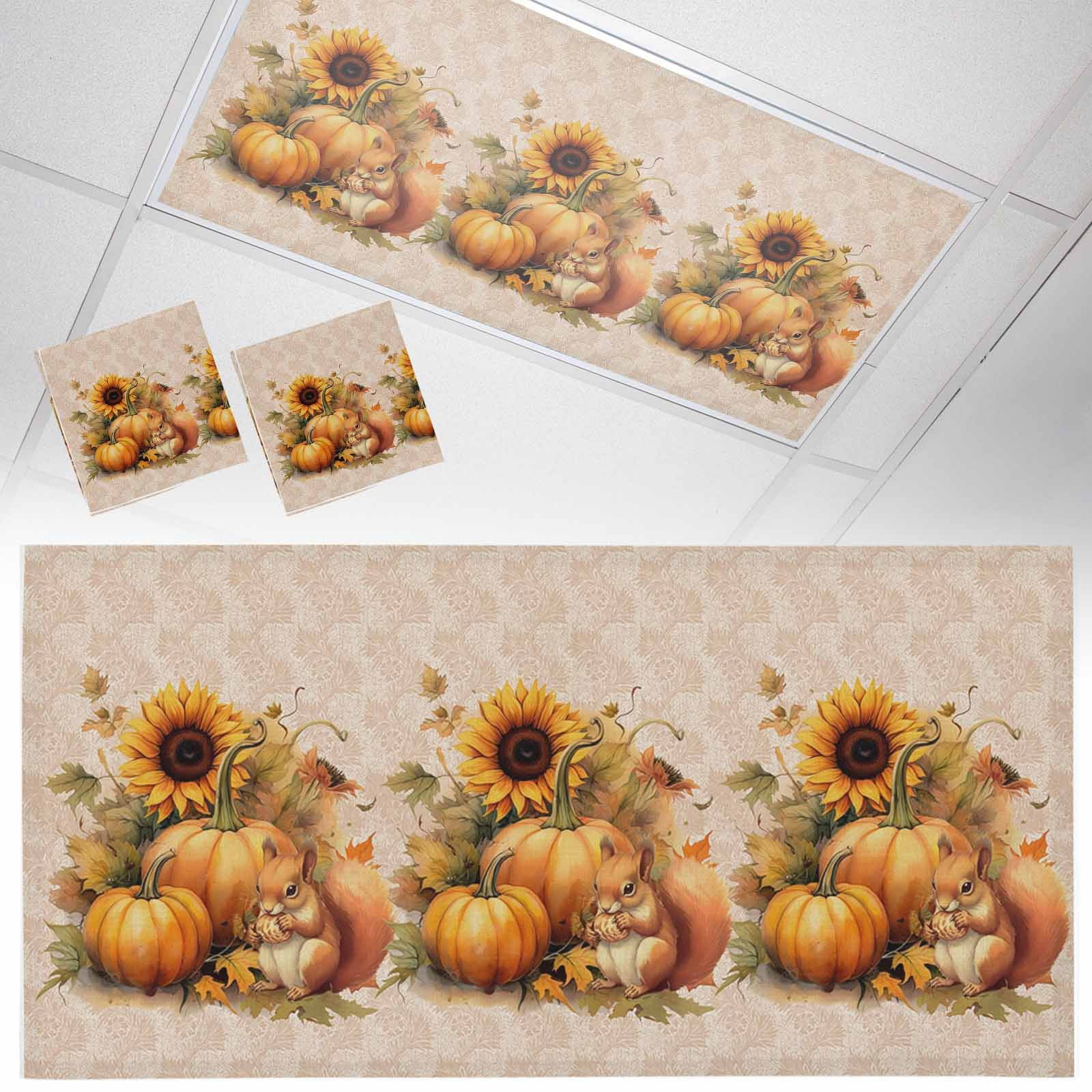 2 Pack Thanksgiving Sunflowers Fluorescent Light Covers for Ceiling ...