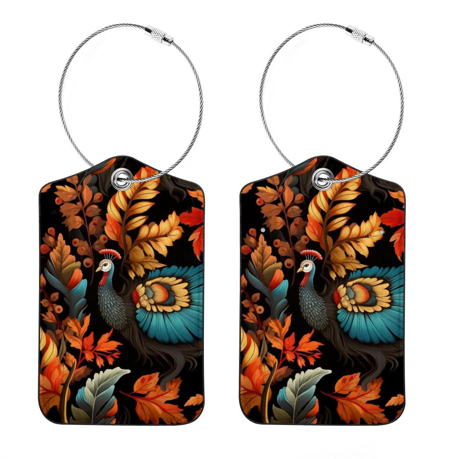 2 Pack of Thanksgiving Turkey Leaves Luggage Tags for Adults Teens ...